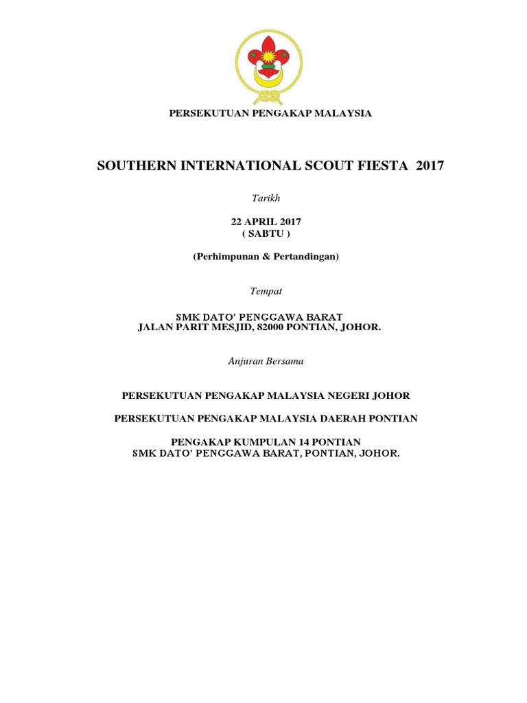 SBT Kertas Konsep Southern International Scout Fiesta | PDF