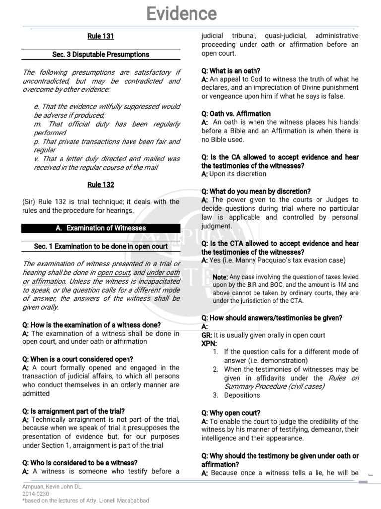 Rule 131 and 132 Final | PDF
