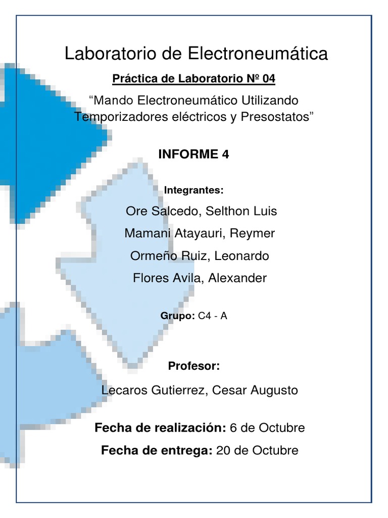 Informe 4 de Electroneumatica | PDF | Tecnología energética | Ingeniería mecánica