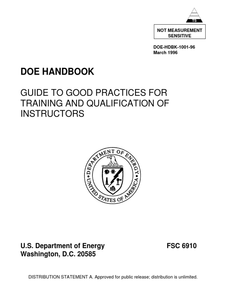 Doe Handbook: Guide To Good Practices For Training and Qualification of ...