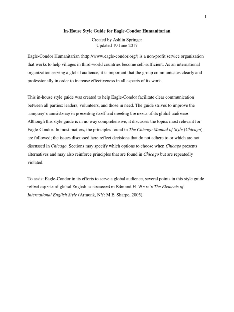 Eagle-Condor Style Guide | Download Free PDF | English Language | Comma