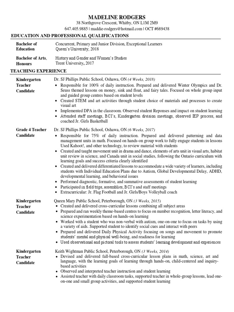 Rodgers Resume 2018 | Download Free PDF | Individualized Education ...