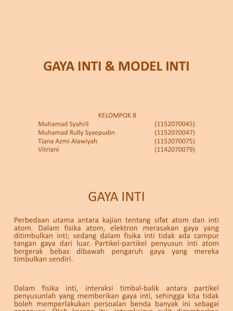Gaya Inti & Model Inti | PDF