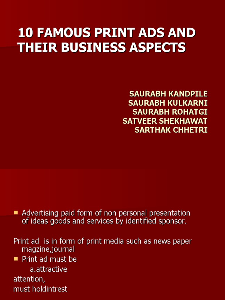 Famous Print Ads and Their Impact | PDF