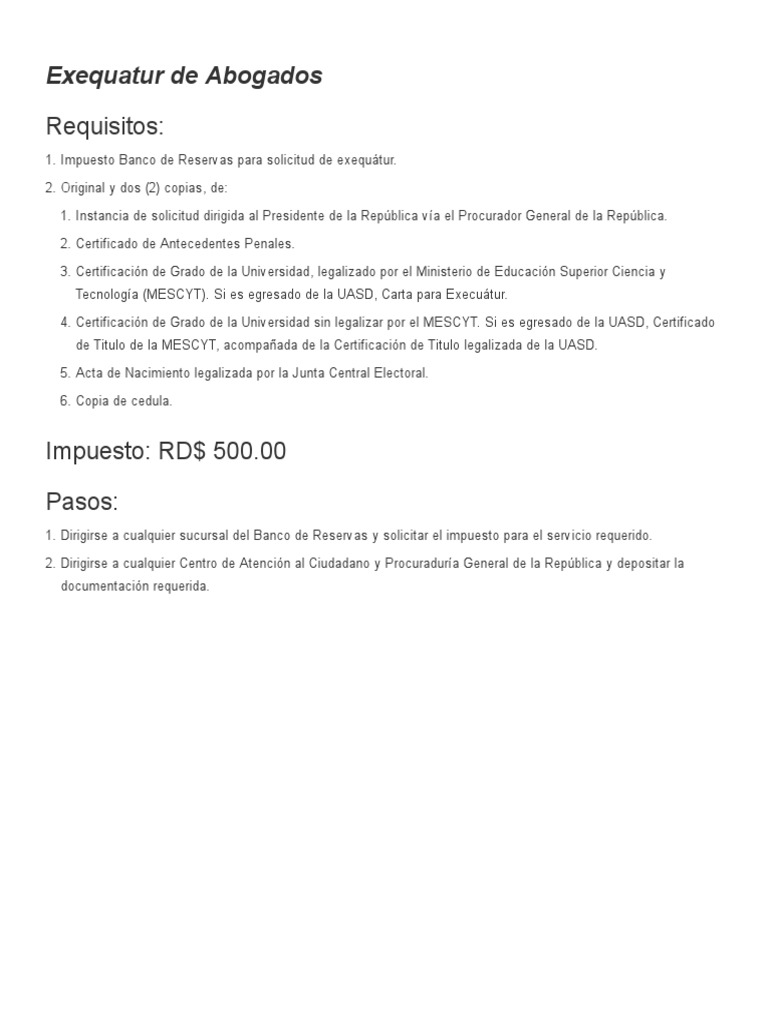 PGR Solicitud Exéquatur | PDF