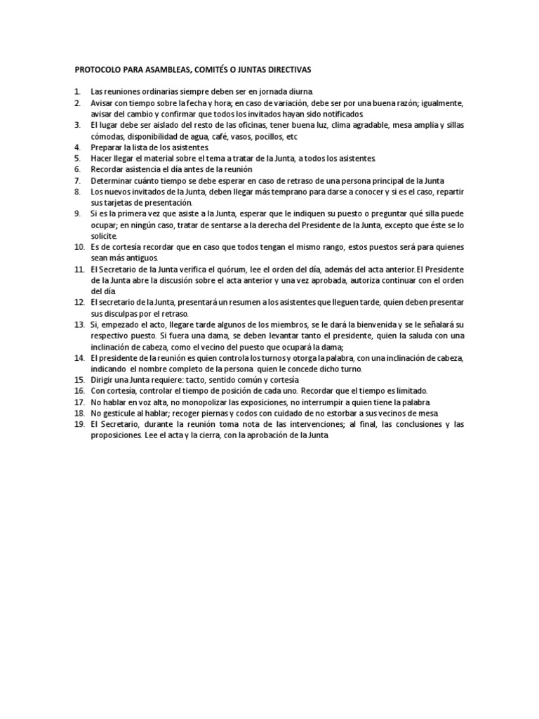 Protocolo para Asambleas | PDF | Agitación | Violencia