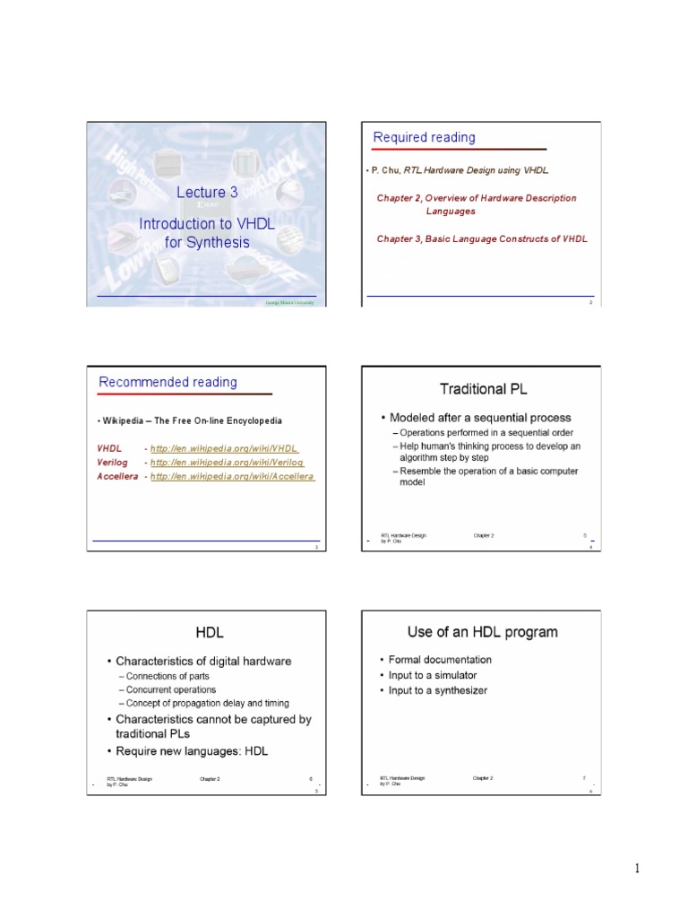 ECE545 Lecture3 VHDL Basics 6 | PDF | Vhdl | Hardware Description Language