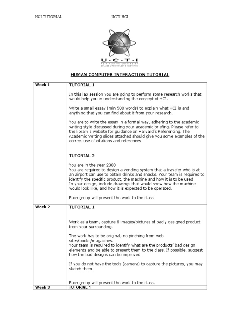 Hci Tutorial Ucti Hci: Human Computer Interaction Tutorial | PDF | Usability | Human–Computer ...