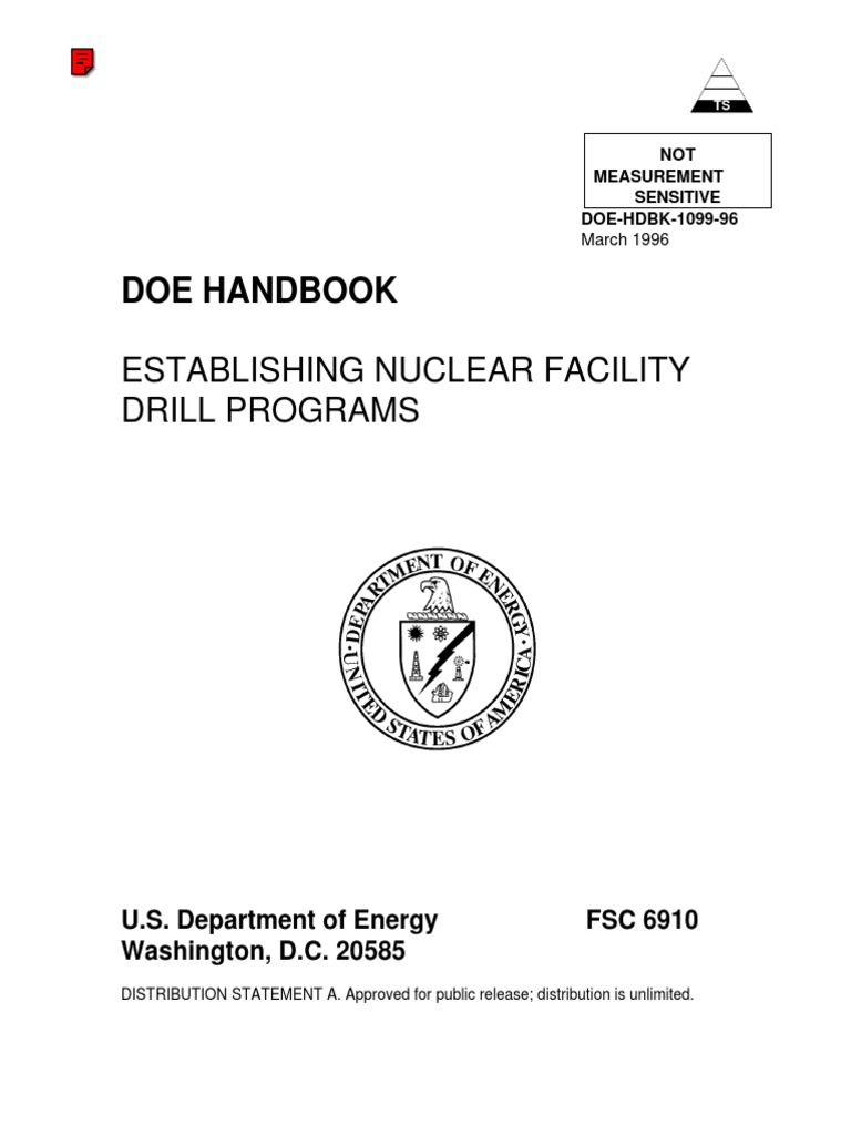 Doe Handbook: Establishing Nuclear Facility Drill Programs | PDF ...
