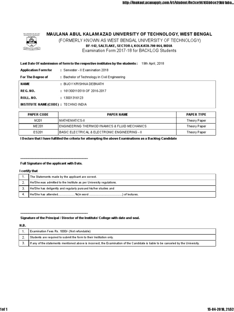 Exam Form | PDF | Test (Assessment) | Academia