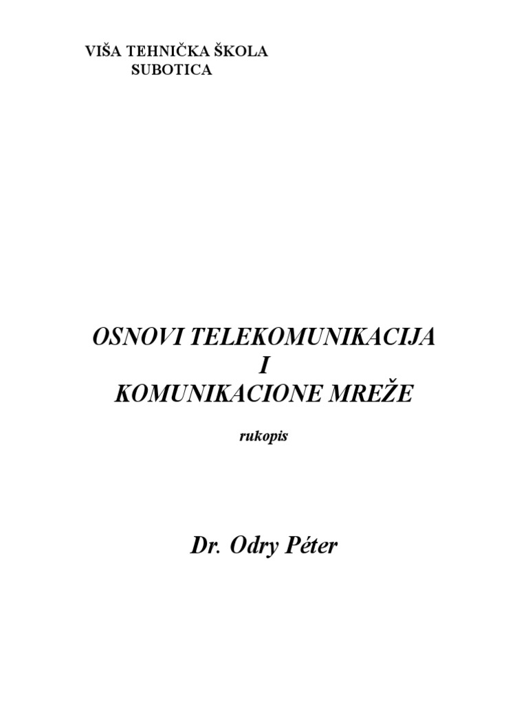 Osnovi Telekomunikacija I Komunikacione Mreze PDF | PDF