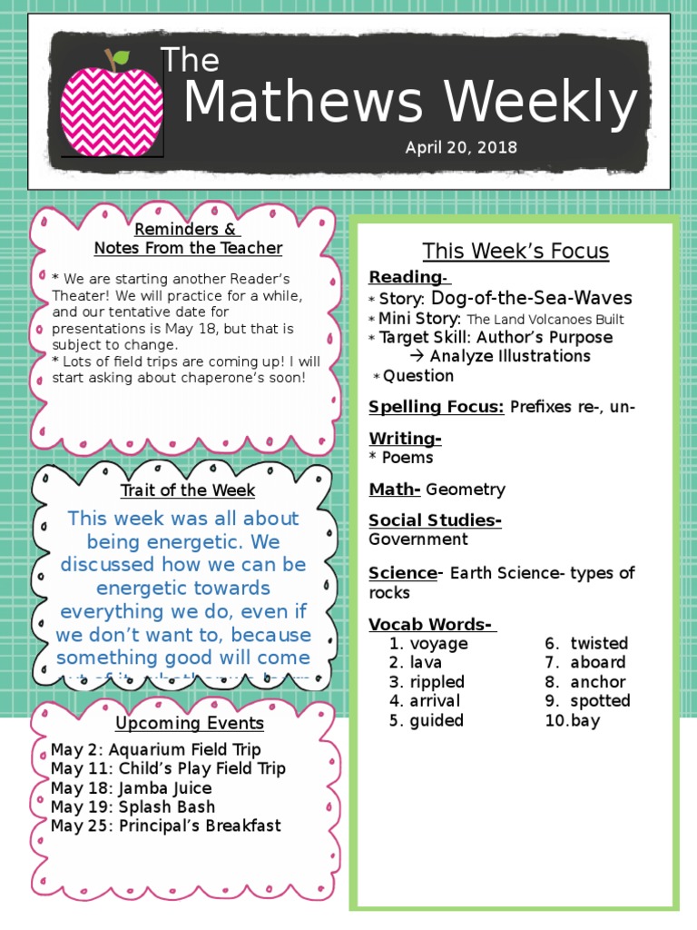 Week 27 Newsletter | PDF
