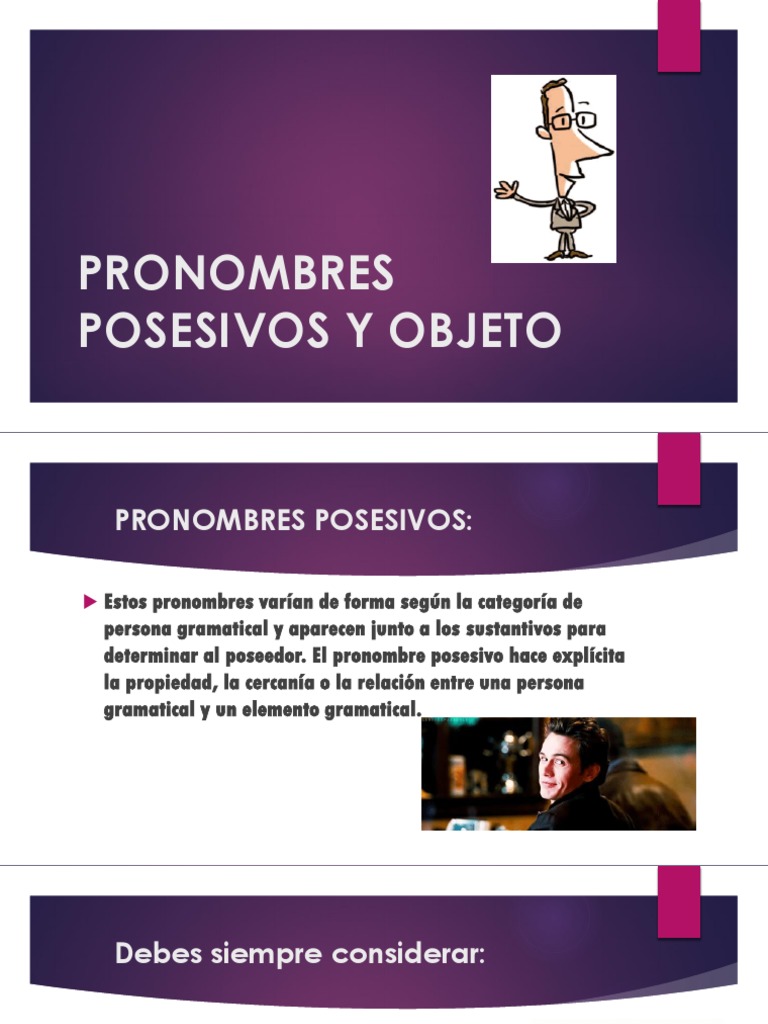 Pronombres Posesivos y Objeto. | PDF | Verbo | Pronombre