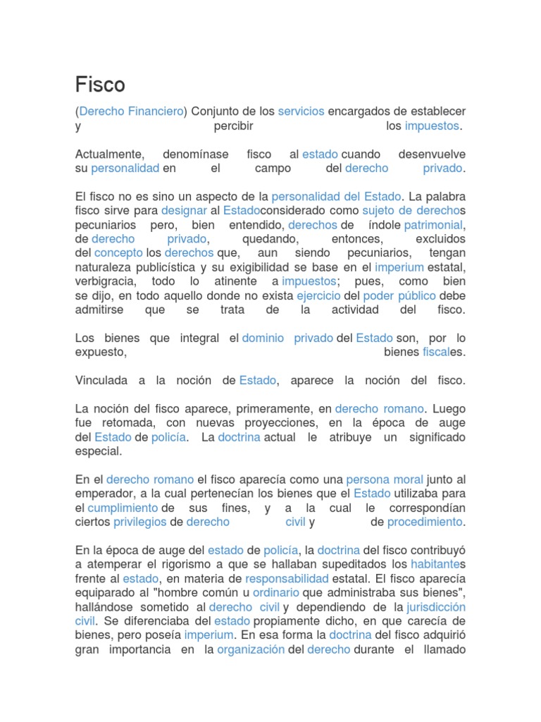 Concepto de Fisco | PDF | Bienes (Ley) | Estado (política)