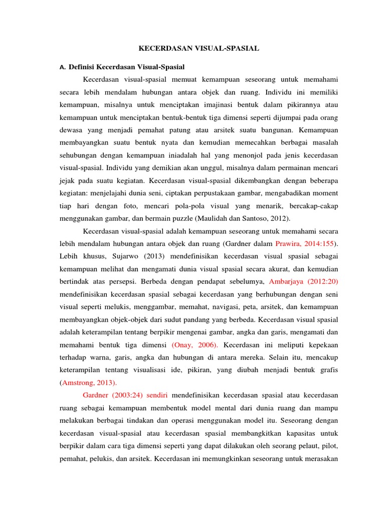 Kecerdasan Visual-Spasial: Definisi dan Contoh | PDF