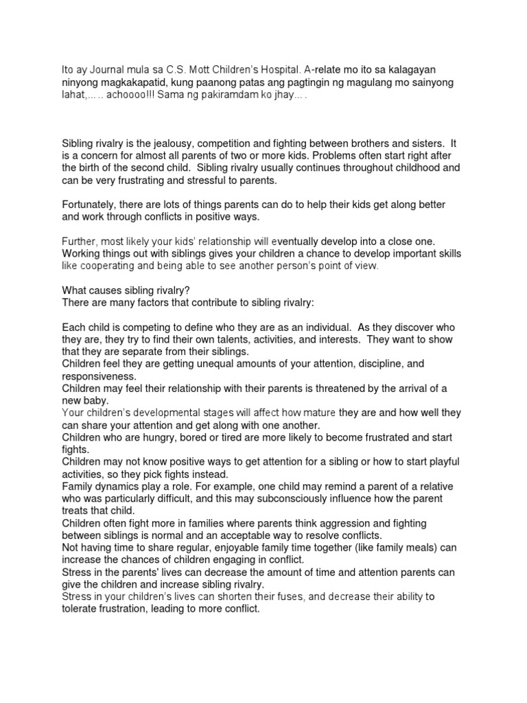 Sibling Rivalry and Positive Parenting Strategies: Tips for Helping ...