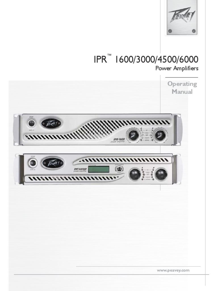 Peavey Power Amp Ipr 3000 Manual | PDF | ruido | Conector eléctrico