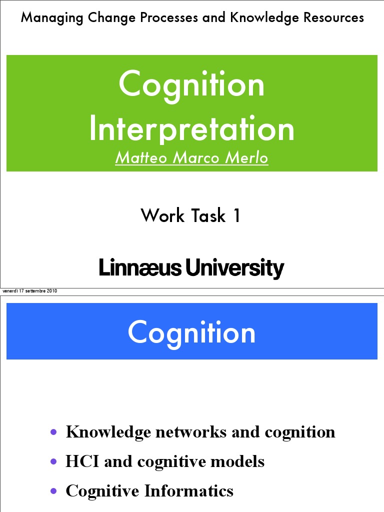 Cognition Interpretation: Managing Change Processes and Knowledge ...