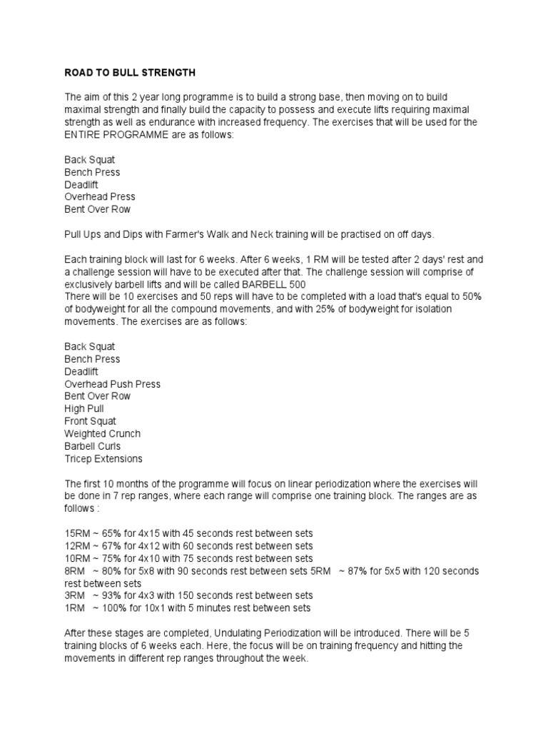 Road To Bull Strength | PDF | Anatomical Terms Of Motion | Individual ...