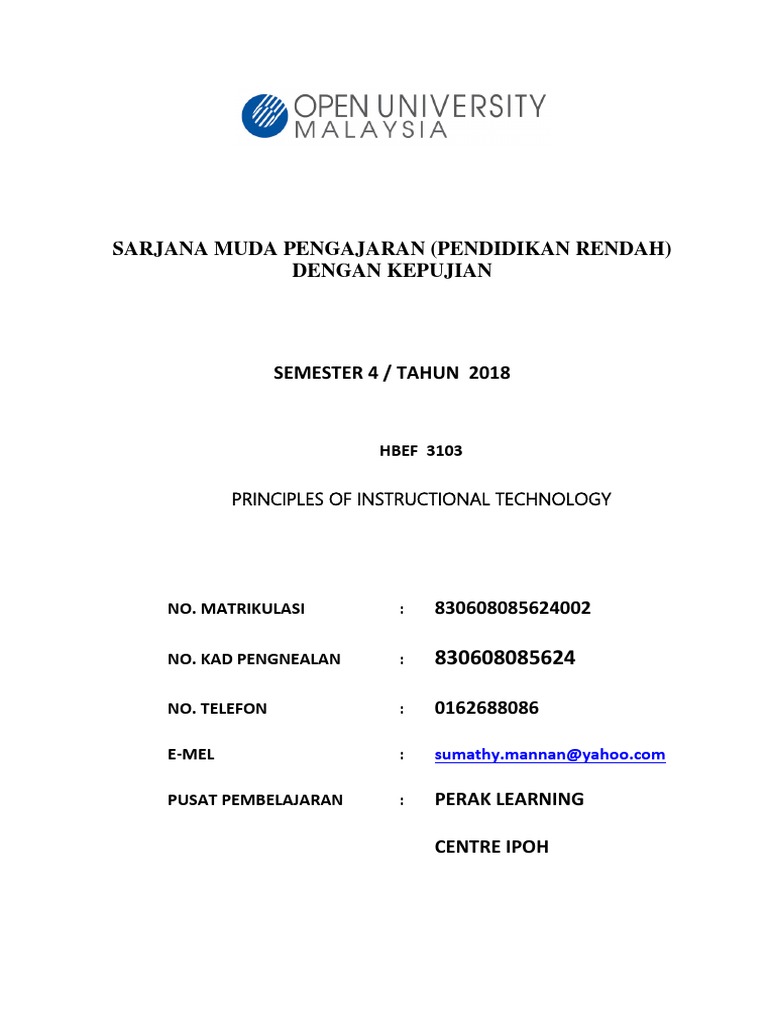 Principles of Instructional Technology | PDF | Educational Technology ...