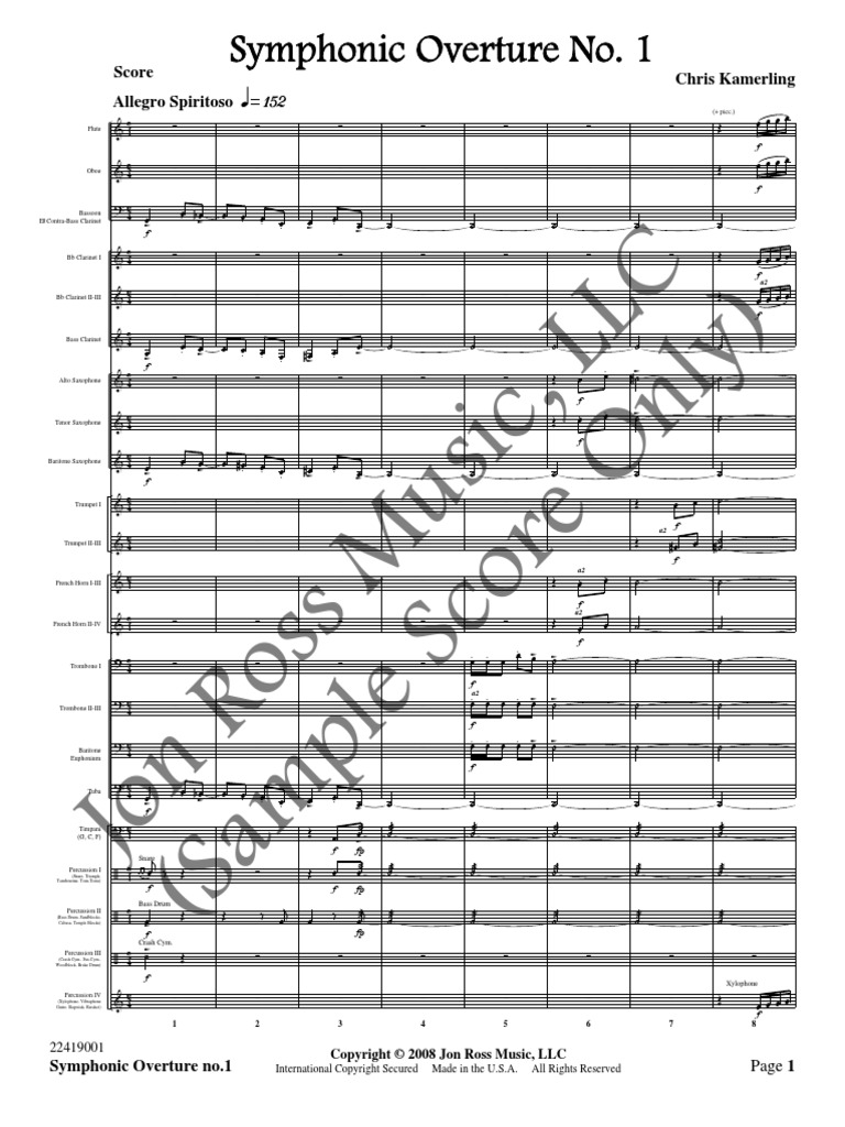 Symphonic Overture No 1 Score | PDF | Symphony Orchestras | Musical ...