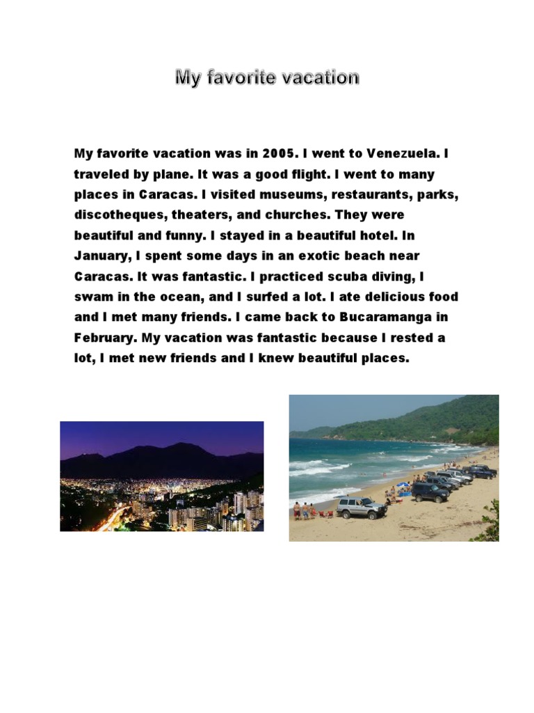 My Favorite Vacation | PDF