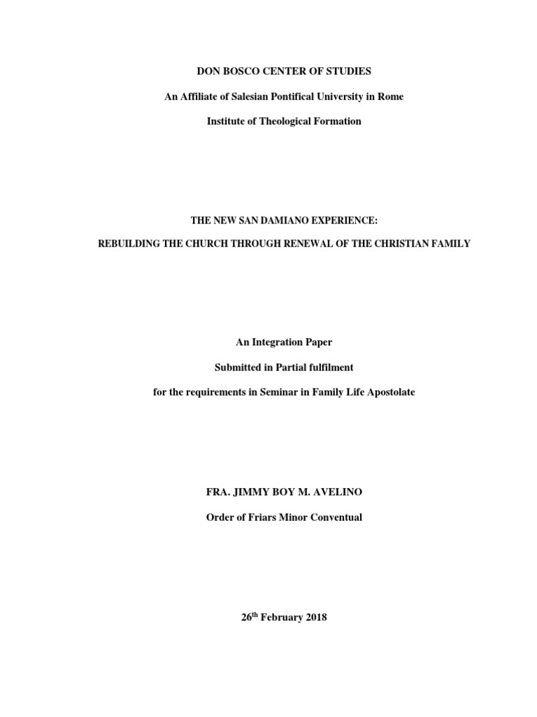 Family Life Apostolate | PDF | Catholic Church | Love