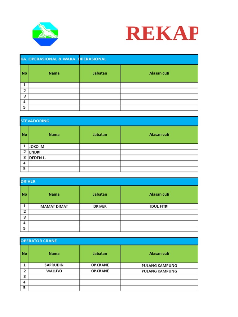 Rekap Cuti Hari Raya | PDF