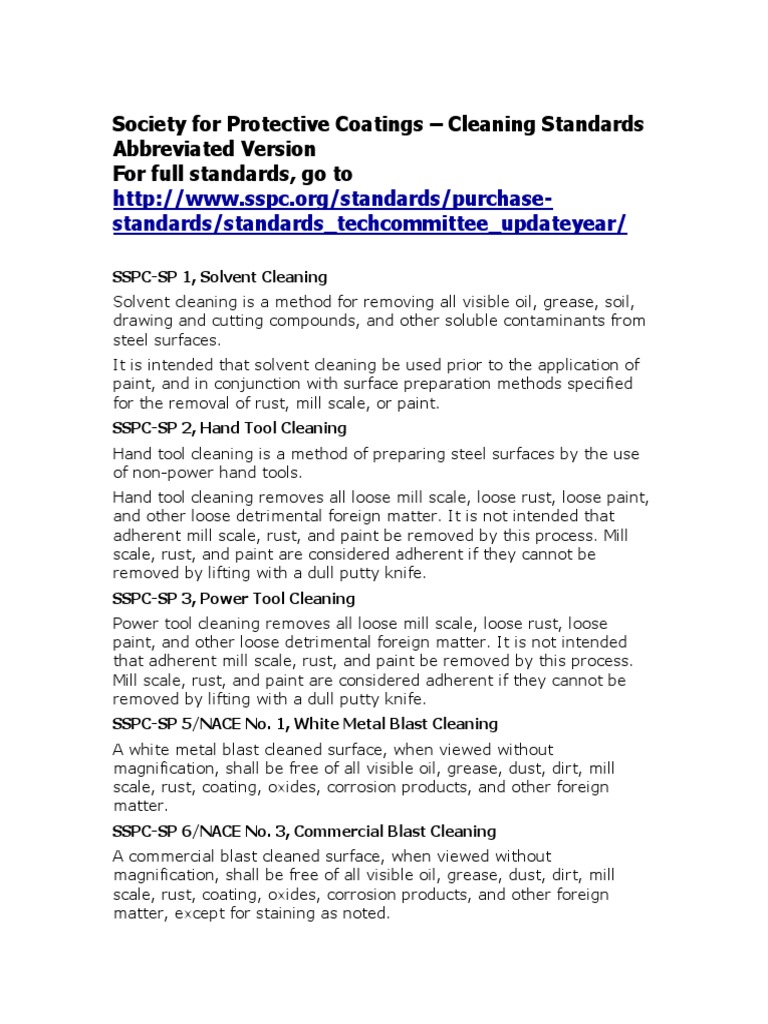 SSPC Surface Preparation Standards Guide | PDF | Rust | Paint