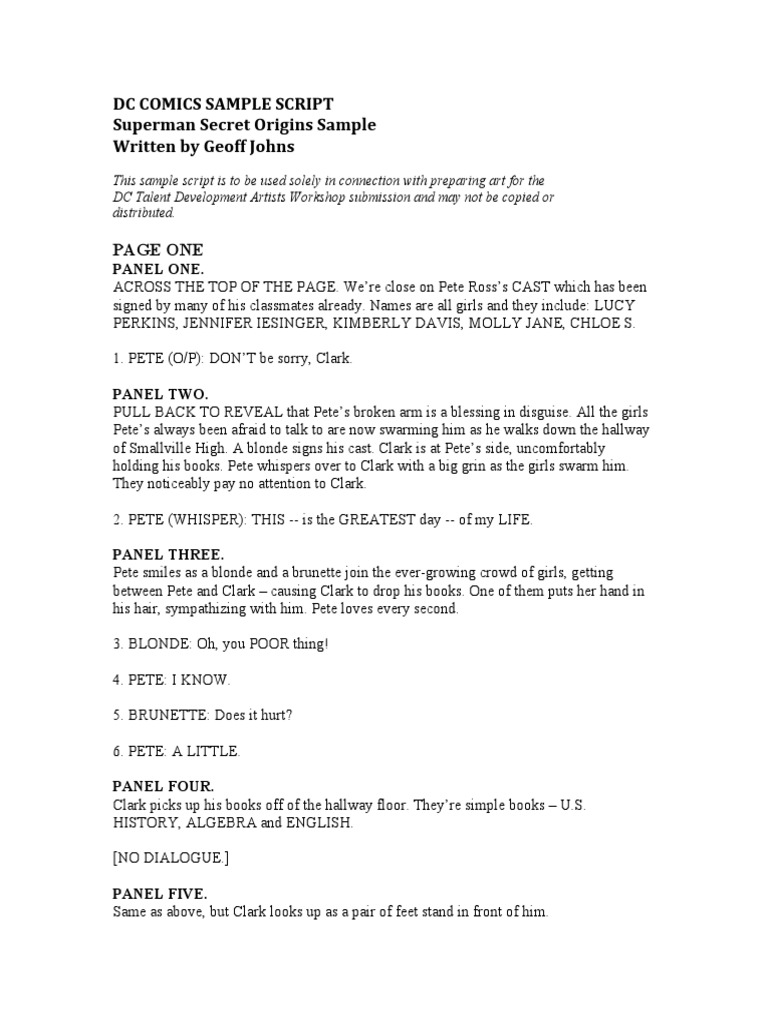 DC Comics Script Sman | Download Free PDF | Leisure