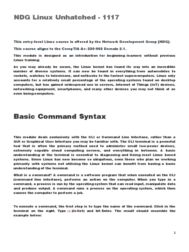 NDG Linux Unhatched | Directory (Computing) | File System | Free 30-day ...