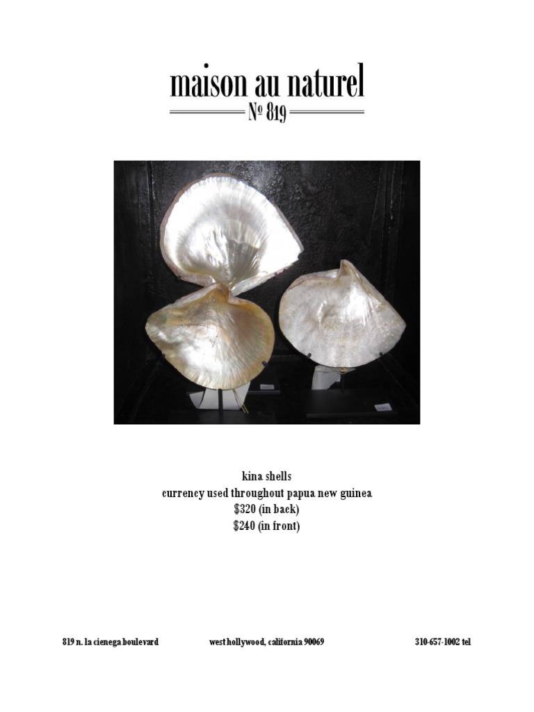 Kina Shells for Sale in West Hollywood | PDF