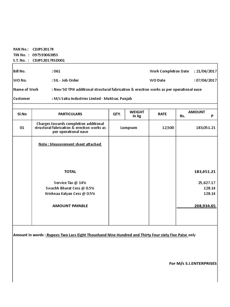 Total 183,051.21: SL - No Particulars Qty. Rate Weight in KG Amount Rs ...