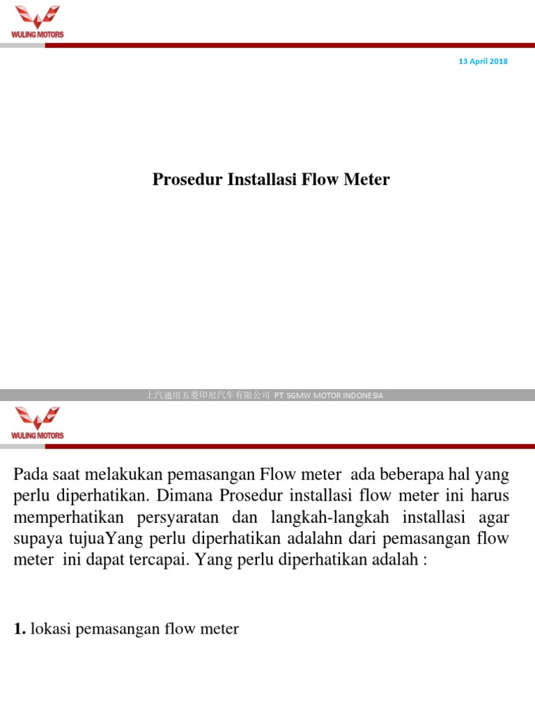 Pemasangan Flow Meter | PDF
