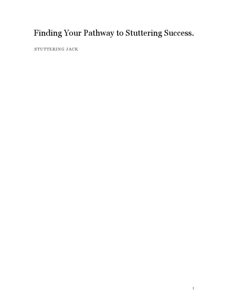 Microsoft Word - Stuttering Jack | PDF | Stuttering | Fluency