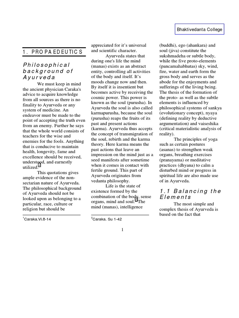 PROPAEDEUTICS | PDF | Ayurveda | Soul
