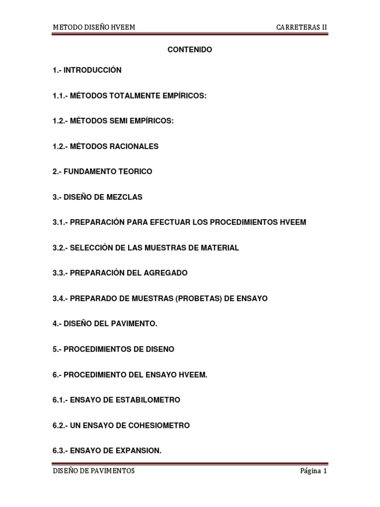 Diseño de Pavimentos: Método Hveem | PDF | Aluminio | Agua