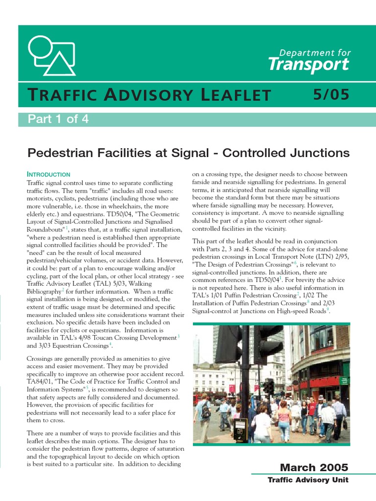 Pedestrian Facilities at Signal-Controlled Junctions | PDF | Pedestrian ...