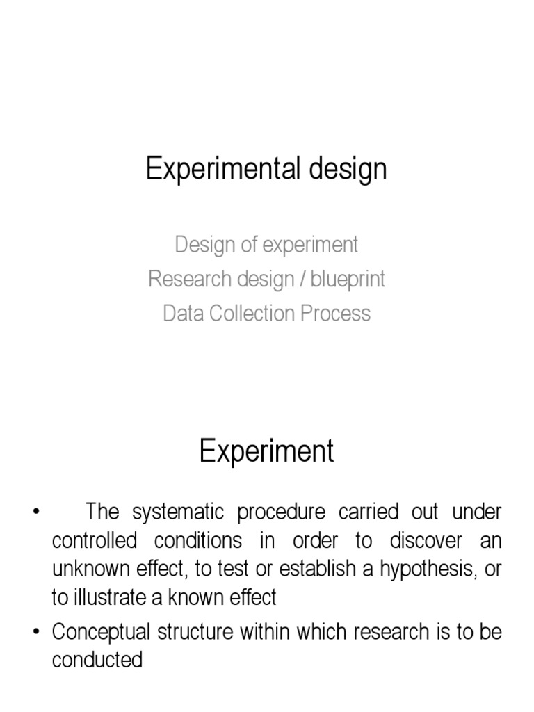 Experimental Design: Design of Experiment Research Design / Blueprint ...