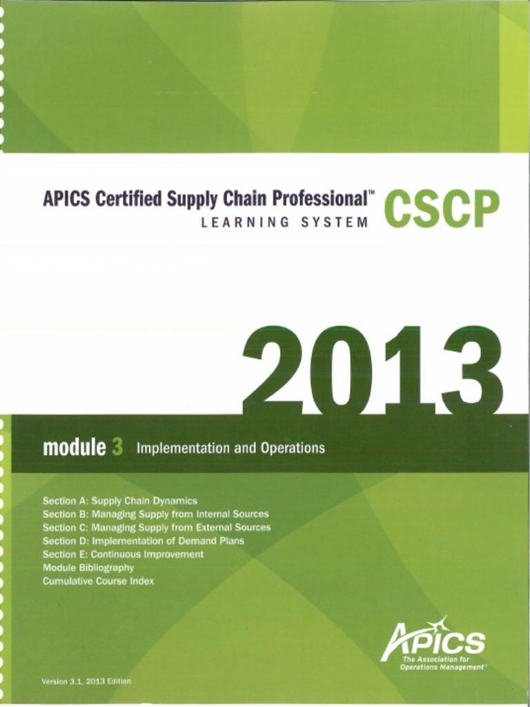 APICS SCPM 2013 Module 3 | PDF