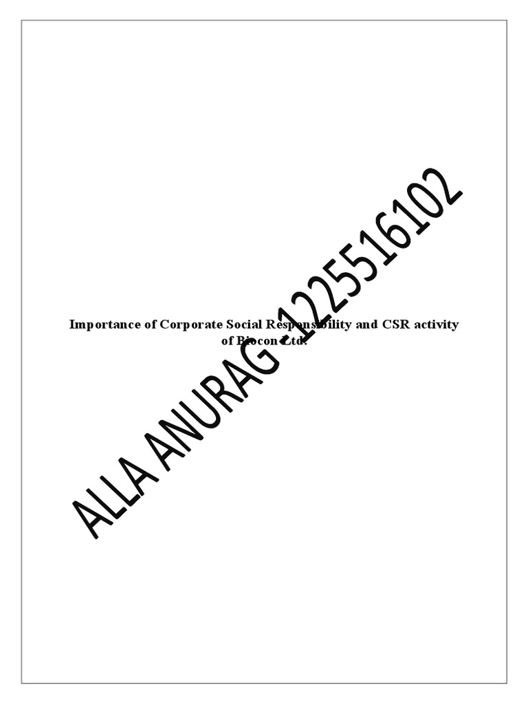 CSR Assignment | PDF | Health Care | Corporate Social Responsibility