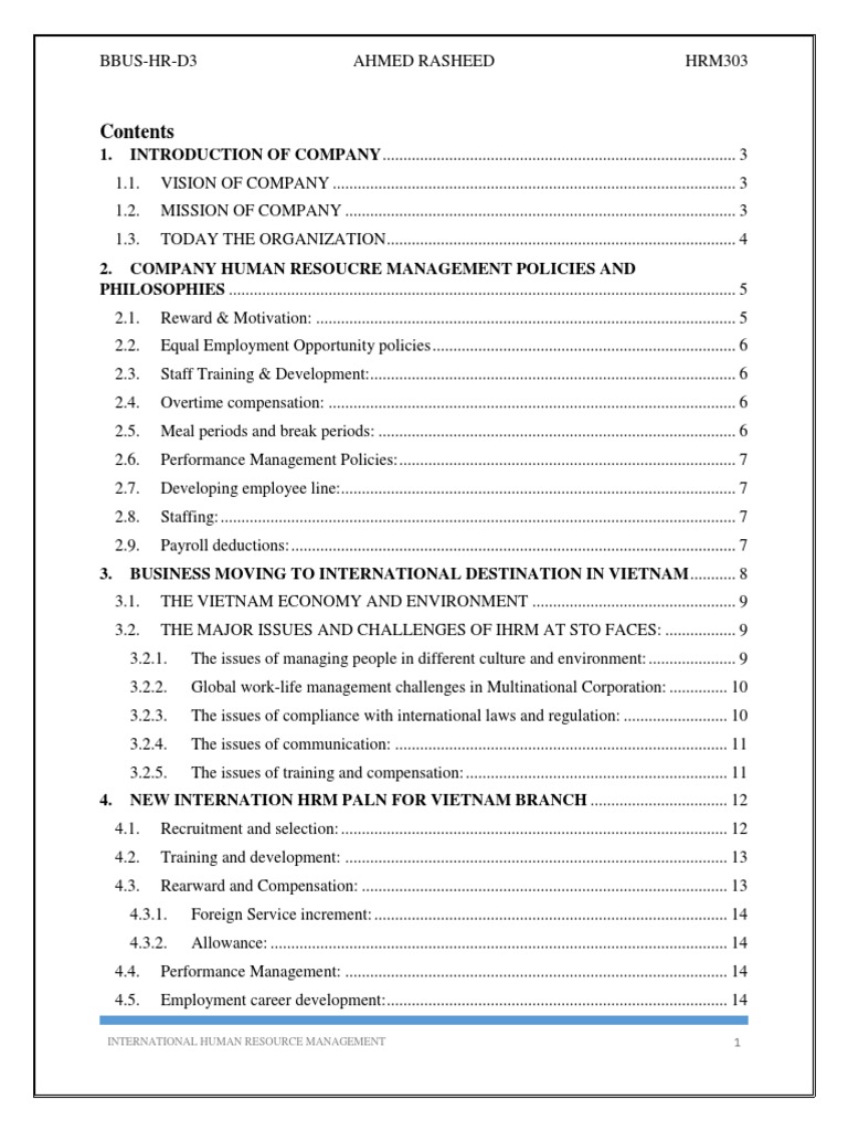 IHRM Assignment Final 1 | PDF | Human Resources | Human Resource Management