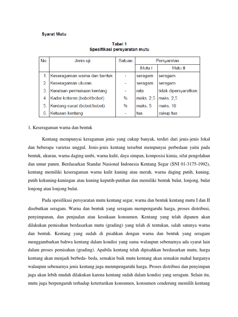 Kentang Segar | PDF