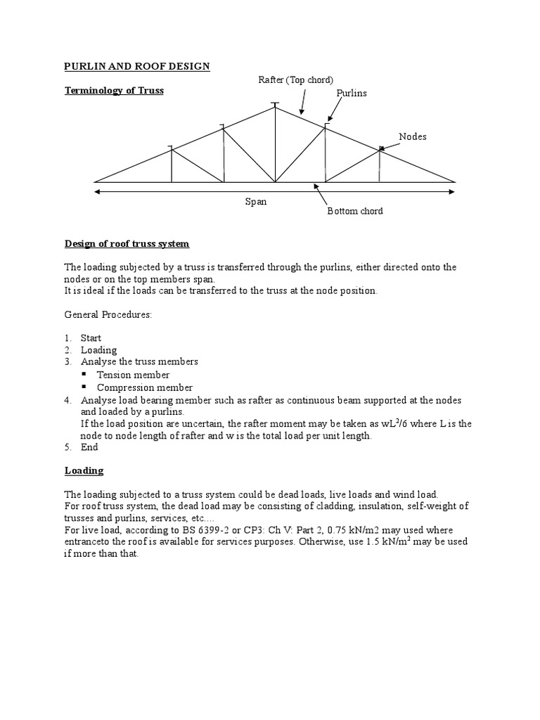 Purlin and Roof Design | PDF | Truss | Civil Engineering