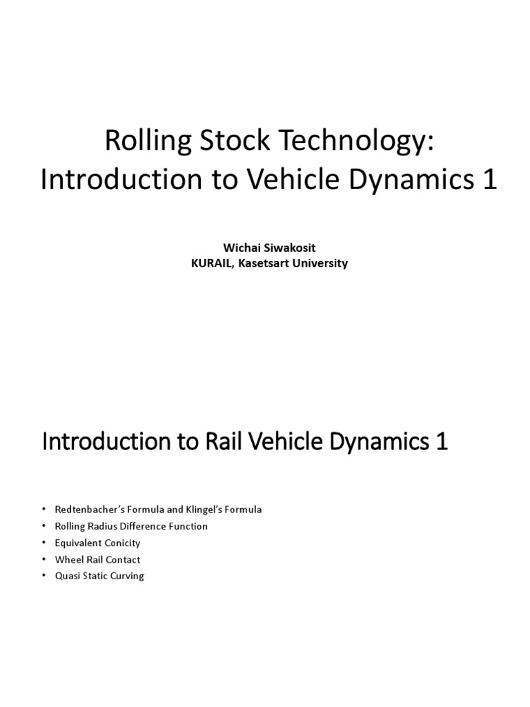 Rolling Stock Vehicle Dynamics Overview | PDF
