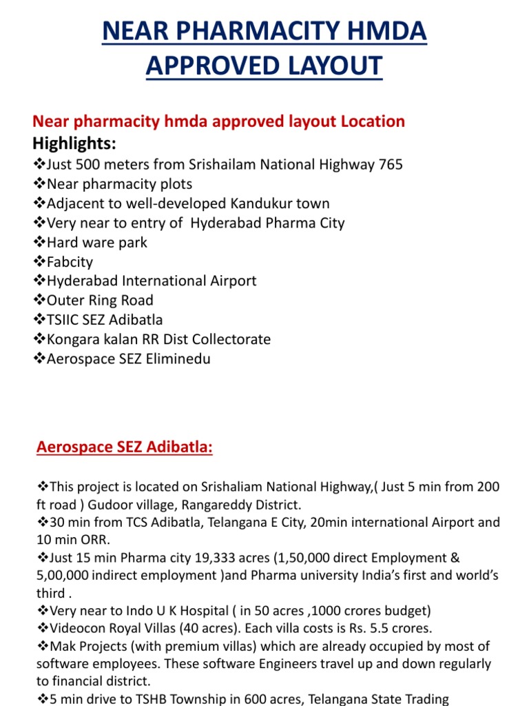 Near Pharmacity Hmda Approved Layout | PDF