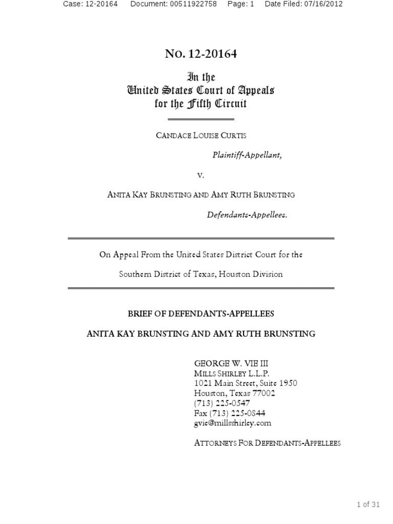 Appellees Brief in 12-20164 | PDF | Probate | Lawsuit