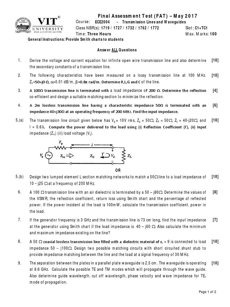Sample Transmission Line Paper | PDF | Waveguide | Transmission Line