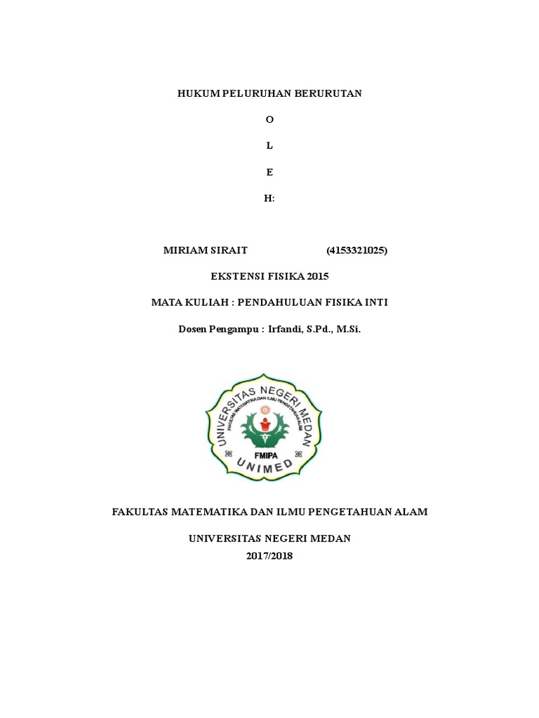 Hukum Peluruhan Berurutan | PDF