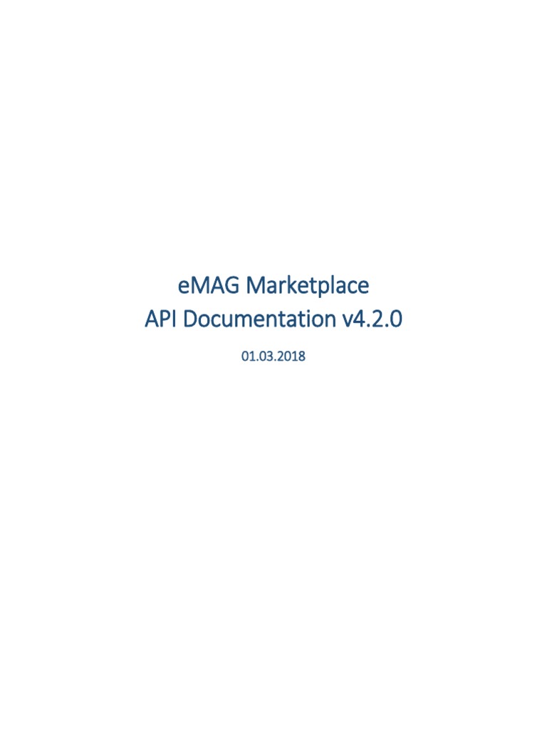 EMAG Marketplace API Documentation v4.2.0 | PDF | Array Data Type ...